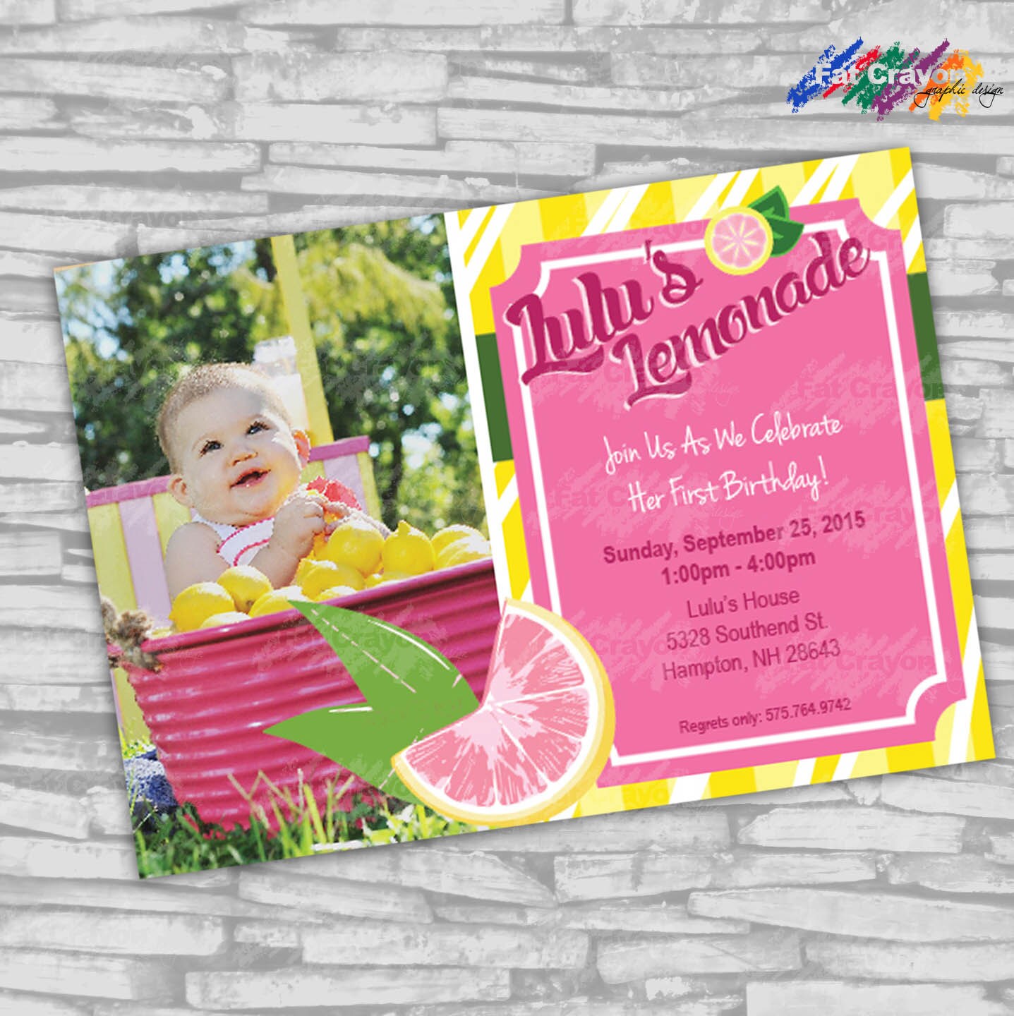 Lemonade / Pink Lemonade Birthday Invitation 5 X - Etsy