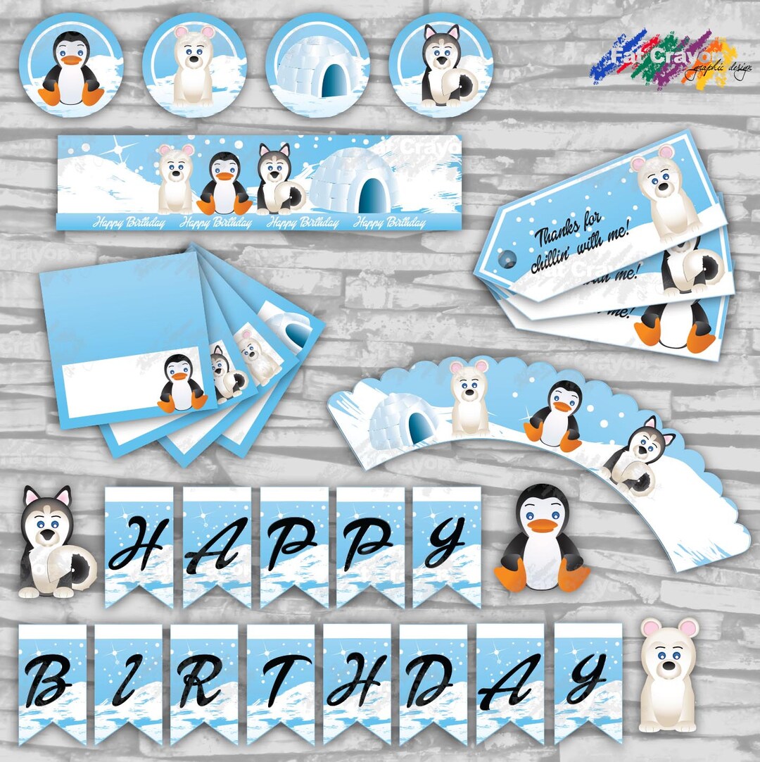 INSTANT DOWNLOAD - Winter Friends Birthday Party Package - Digital File ...