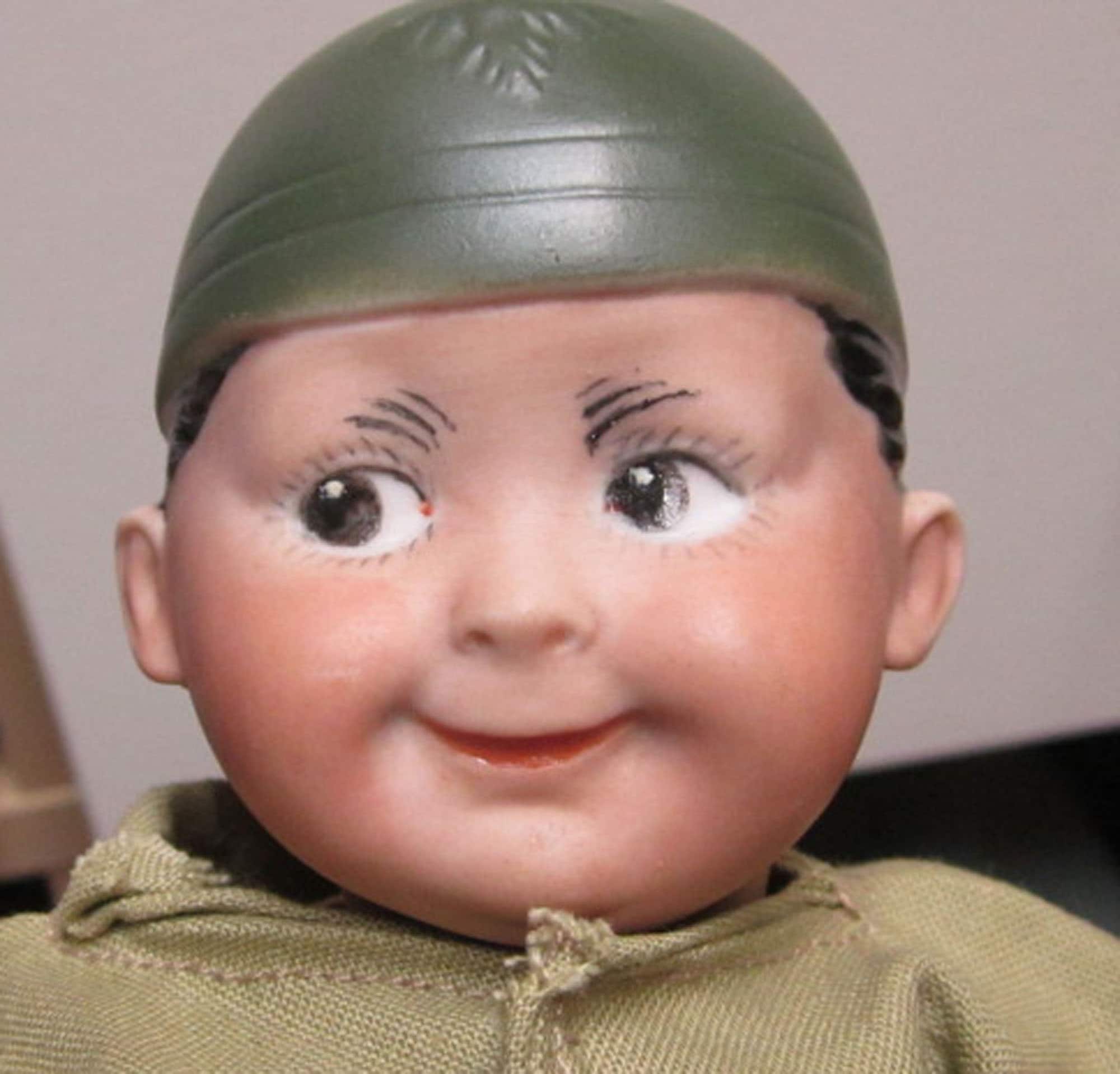 Vintage Max Handwerck Reproduction Googly Bisque Helmet Head Doll 10 ...