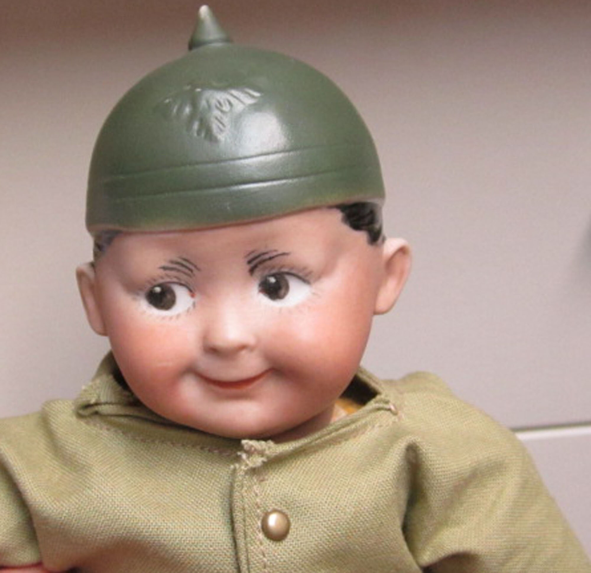 Vintage Max Handwerck Reproduction Googly Bisque Helmet Head Doll 10 ...