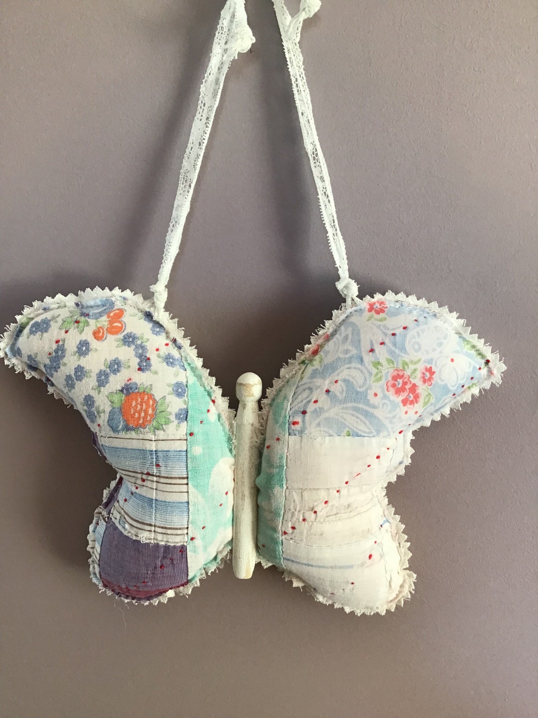 Butterfly Made From A Vintage Cutter Quilt Spring Decor Baby - Etsy