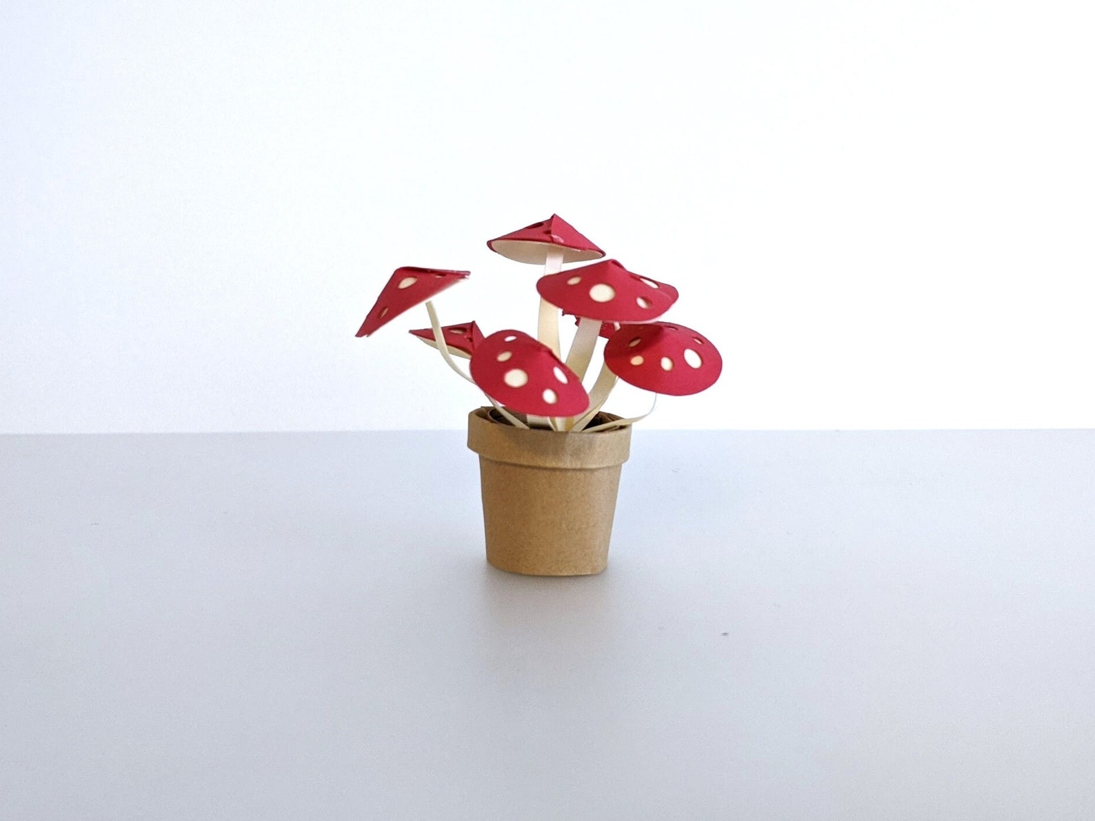 Mini Mushroom DIY Template Rolled Papercraft House Plant for - Etsy