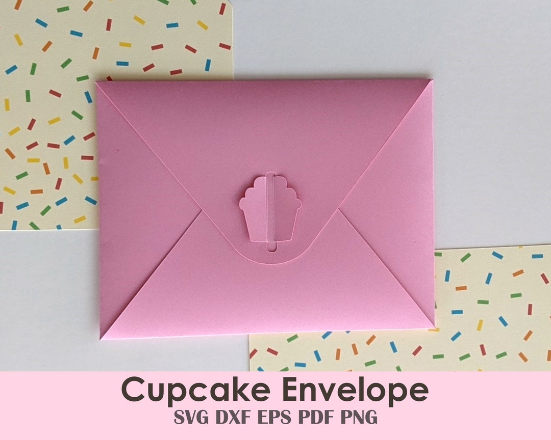 Cupcake Birthday Envelope Template DIY | A2 (5.75" X 4.38") or Scalable ...