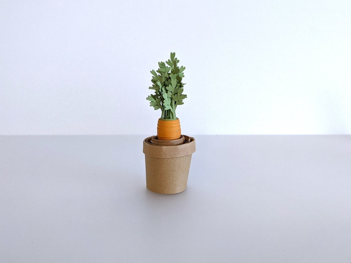 Mini Carrots and Garden Box DIY Template Rolled Papercraft - Etsy