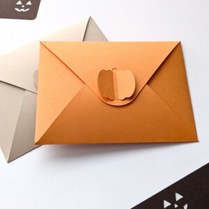 DIY Pumpkin Envelope and Cards | Halloween Template With Self Sealing ...