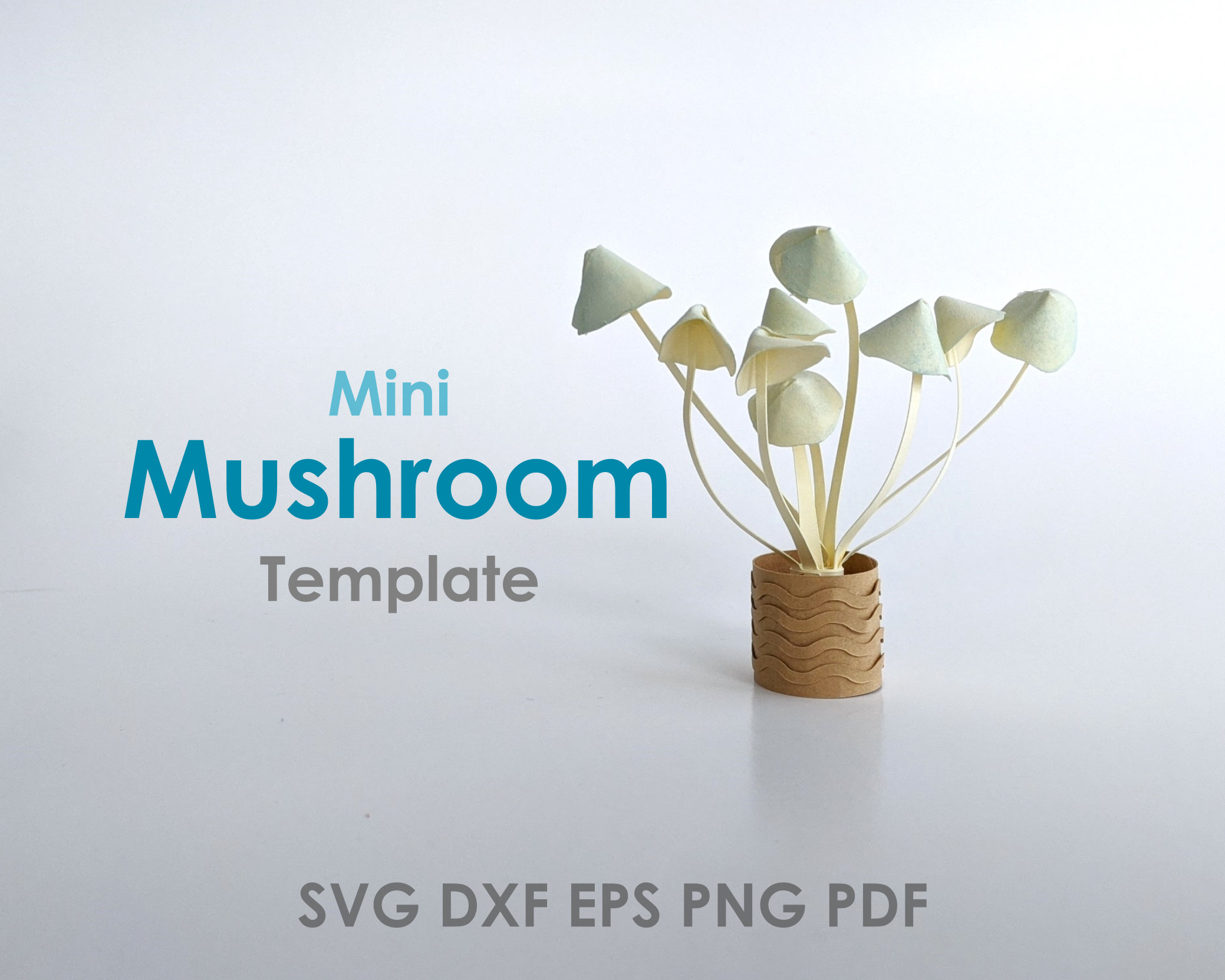 Mushroom Papercraft Template Long Stem Enoki Mushroom Cut - Etsy
