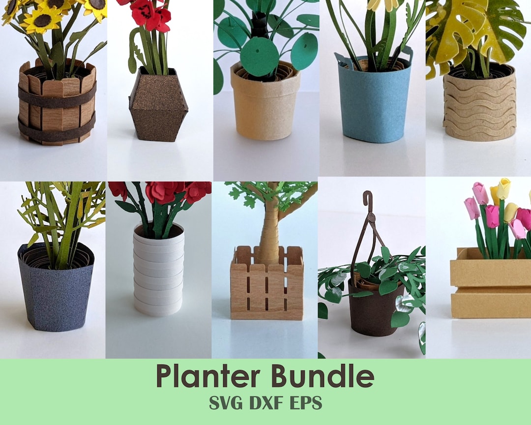 Mini Planter Bundle | Tiny Planters for Rolled Paper Plants, Dollhouse ...