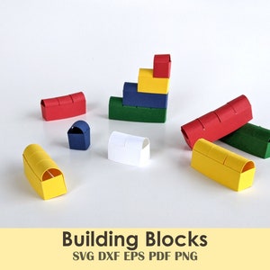 Building Blocks Template for Paper Building Blocks, Cardstock Toy DIY ...