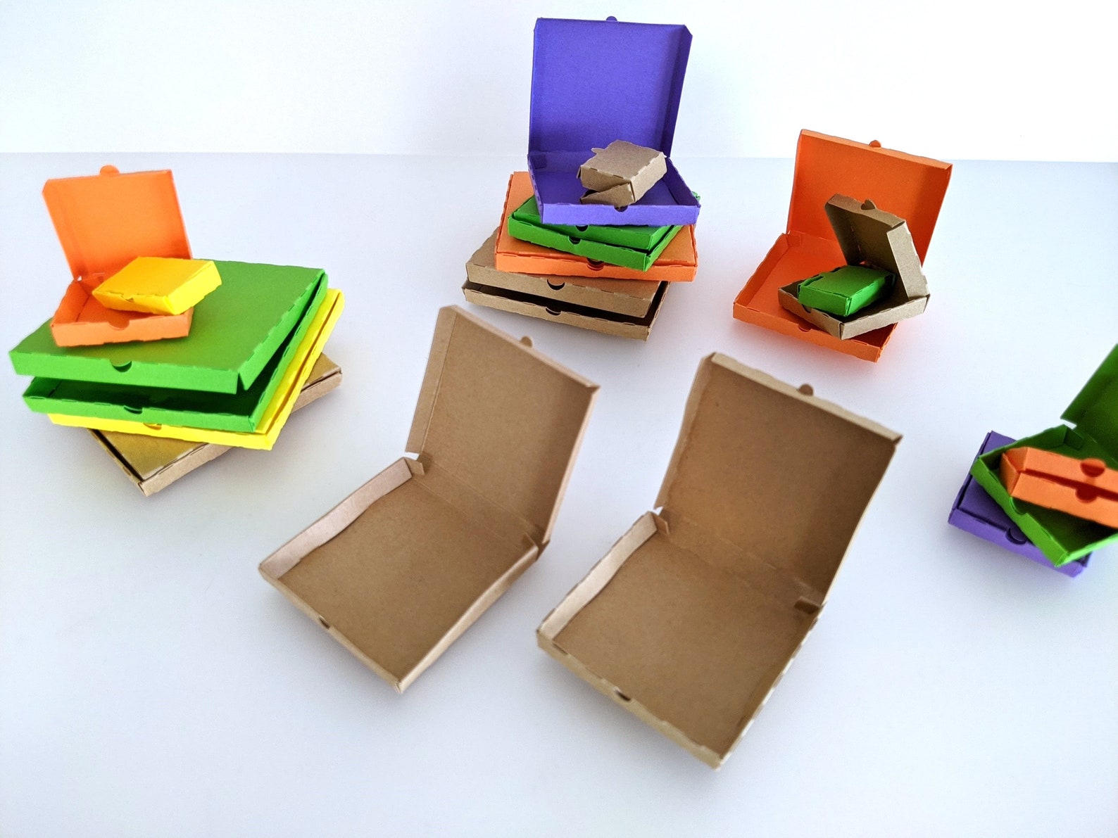 Mini Pizza Boxes Printable DIY 4 Sizes Scalable Food Boxes - Etsy