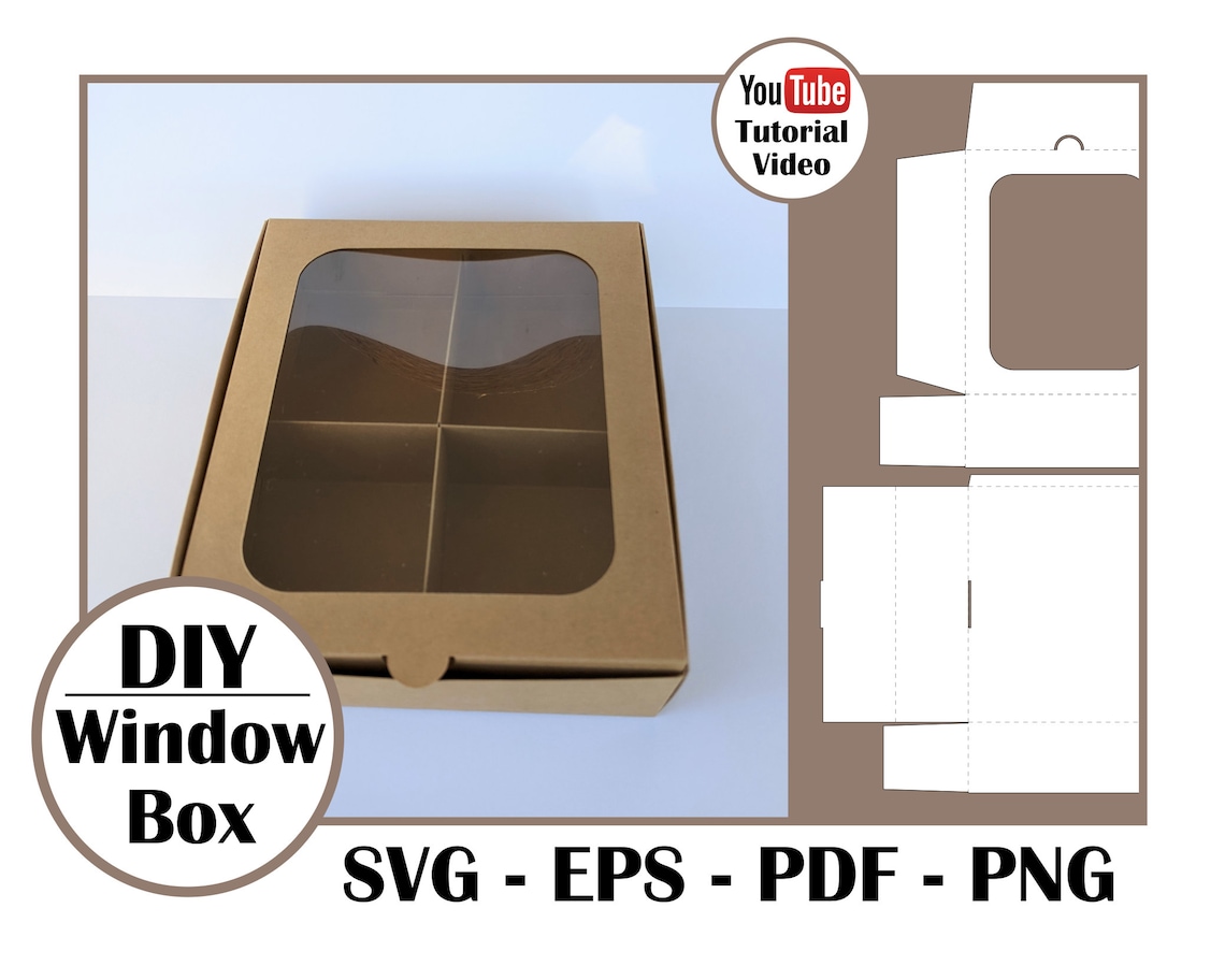 Bakery/gift Box With Window Printable Template Homemade | Etsy