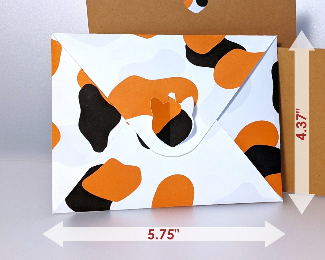 Cat Envelope Printable DIY Template for Invitations | Etsy