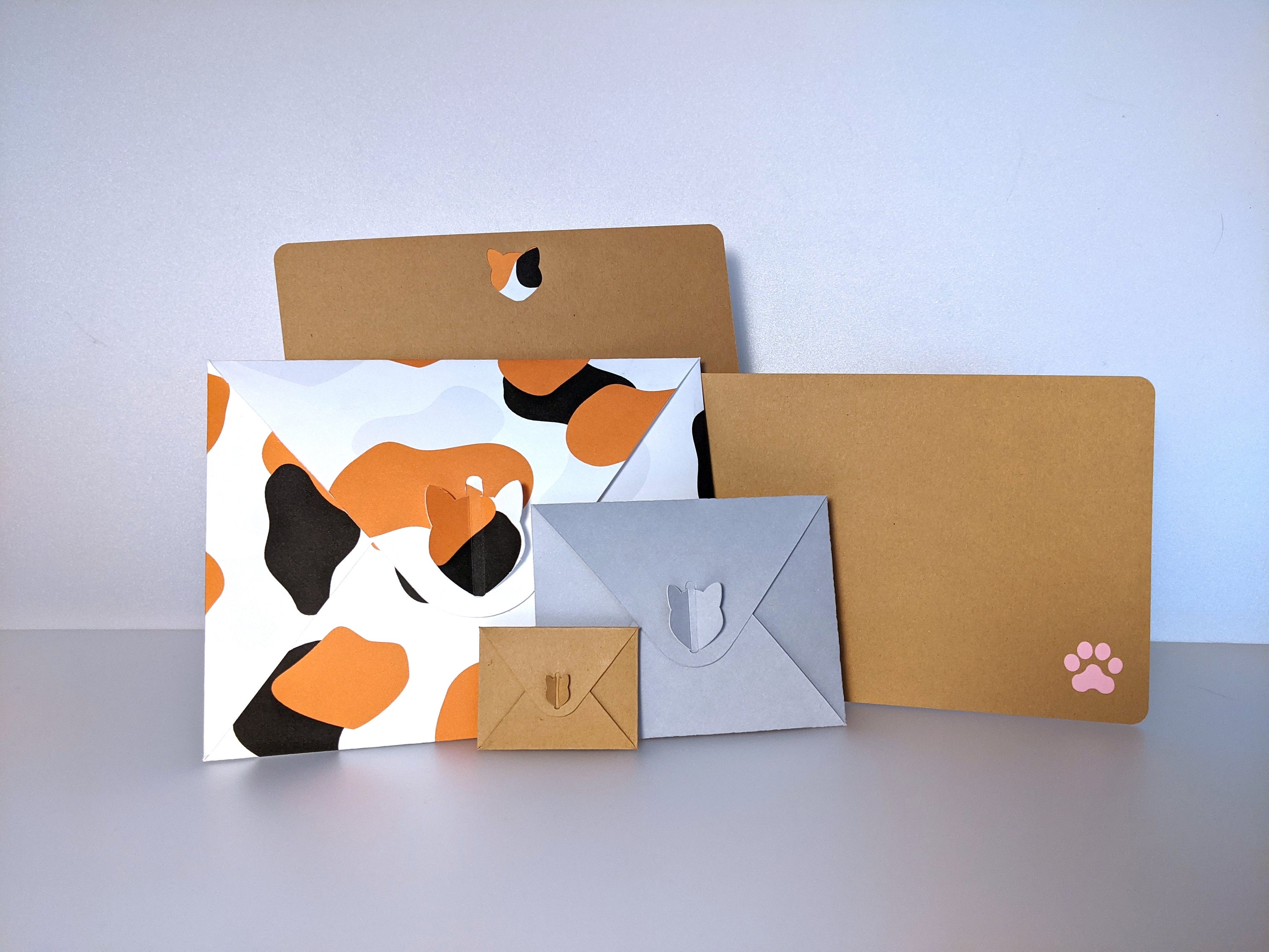 Cat Envelope Printable DIY Template for Invitations | Etsy