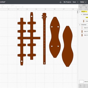 Mini Bluegrass Instrument Template Bundle | Banjo, Dulcimer, Guitar ...