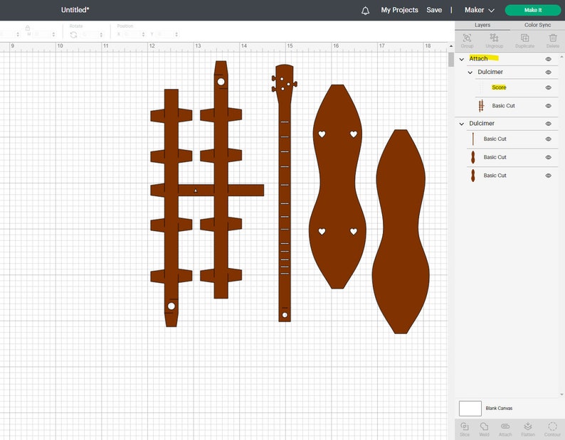 Mini Bluegrass Instrument Template Bundle | Banjo, Dulcimer, Guitar ...