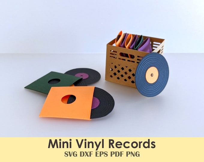 Mini Vinyl Record and Sleeve Template for Minis Dollhouse - Etsy