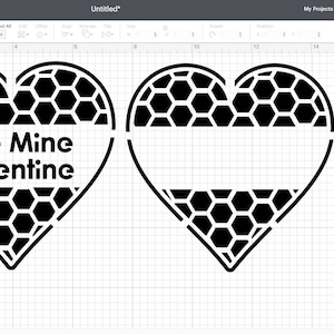 DIY Bee Mine Heart Design Cut Files | for Cookies, Favors, Valentines ...