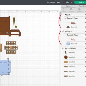 Mini Record Player Papercraft Template | Beginner Cricut Activity | DIY ...