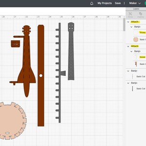 Mini Banjo Template for Cricut Maker, Cricut Explore, Cricut Joy | SVG ...