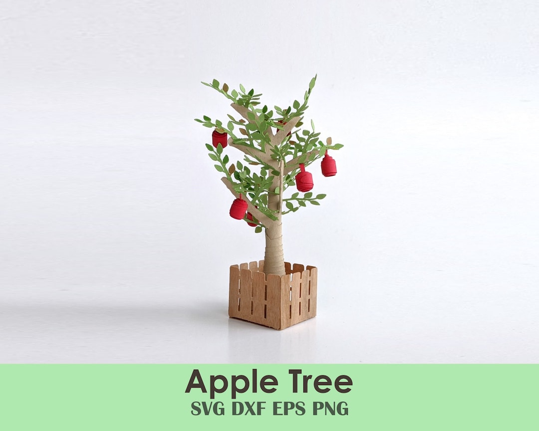 Apple Tree Papercraft Template | Mini Fruit Tree DIY Kit | Dollhouse ...