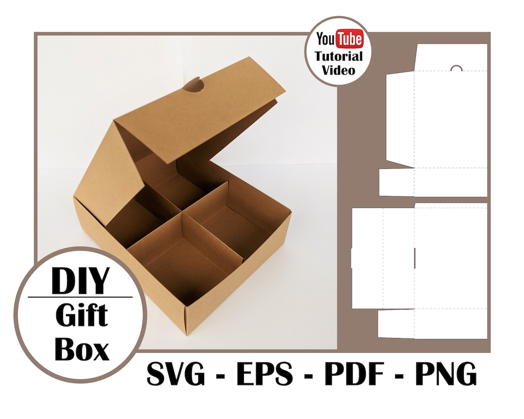 Bakery Gift Box With Divider Printable Template DIY | Homemade Candy ...
