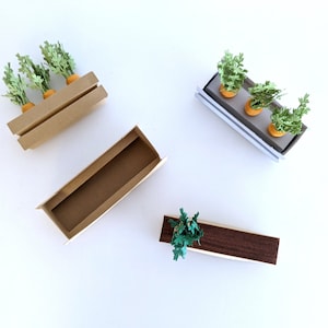 Mini Carrots and Garden Box DIY Template | Rolled Papercraft Vegies and ...