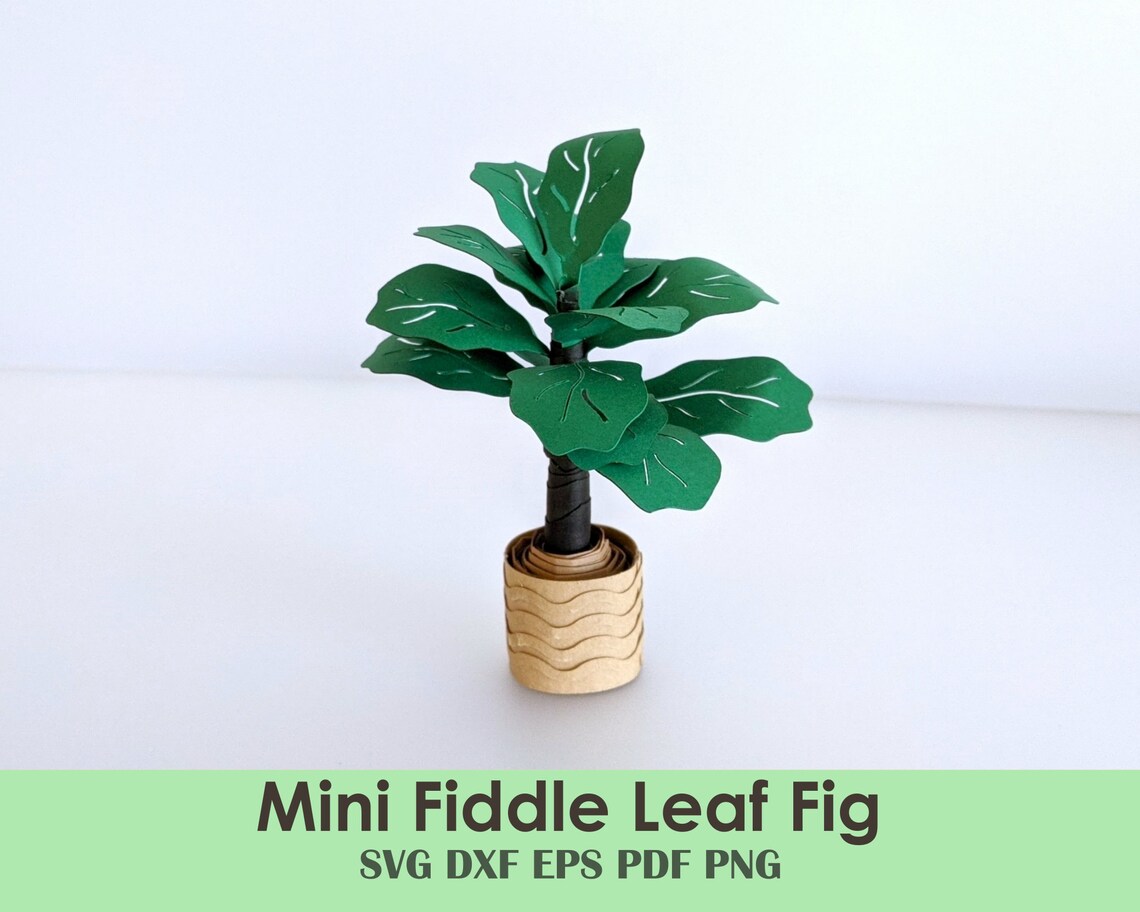 Mini Fiddle Leaf Fig Tree Template Rolled Papercraft House - Etsy