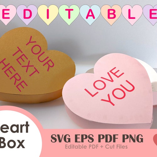 Heart Box Printable DIY Template for Gifts Kids Parties - Etsy