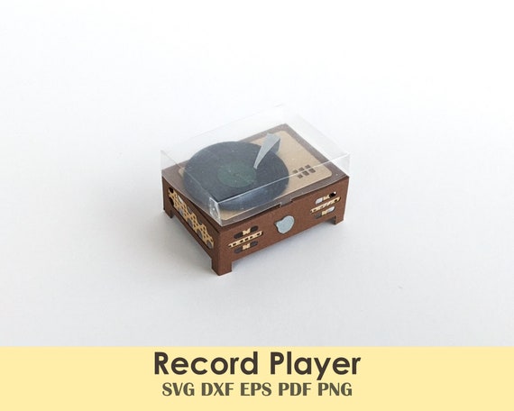 Mini Record Player Papercraft Template Cricut Activity for - Etsy