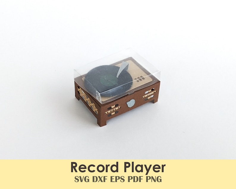 Mini Record Player Papercraft Template | Beginner Cricut Activity | DIY ...