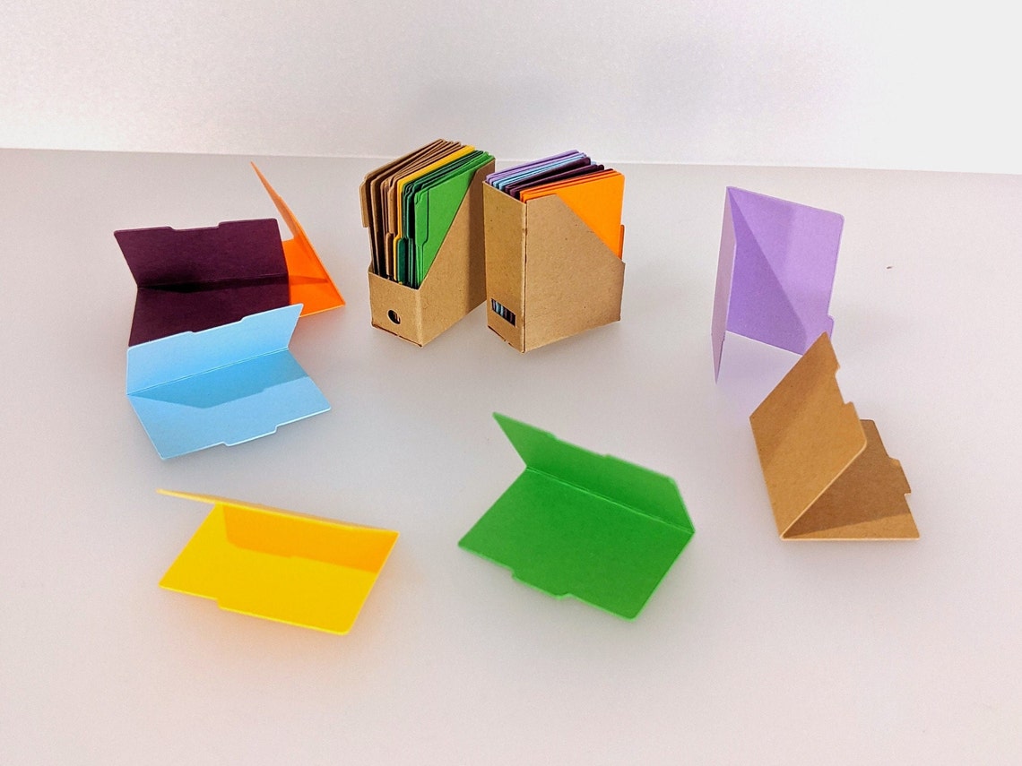 Mini File Folders and Magazine Holder DIY Printable Template - Etsy