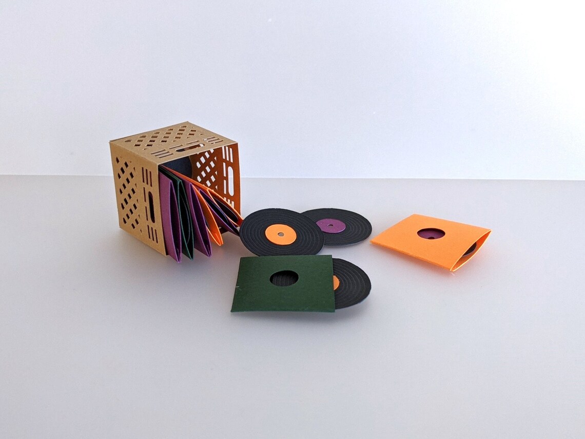 Mini Vinyl Record and Sleeve Template | for Minis, Dollhouse, Party ...