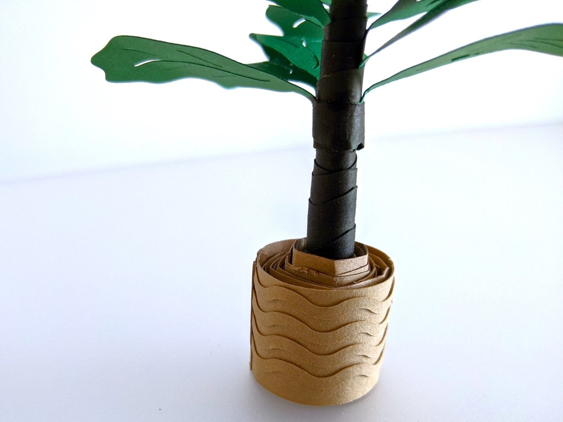 Mini Fiddle Leaf Fig Tree Template Rolled Papercraft House - Etsy