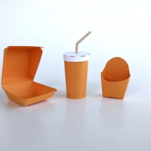 Mini Fast Food Box Template Bundle | Printable DIY Boxes for Miniatures ...
