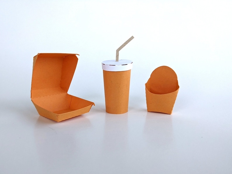 Mini Fast Food Box Template Bundle | Printable DIY Boxes for Miniatures ...