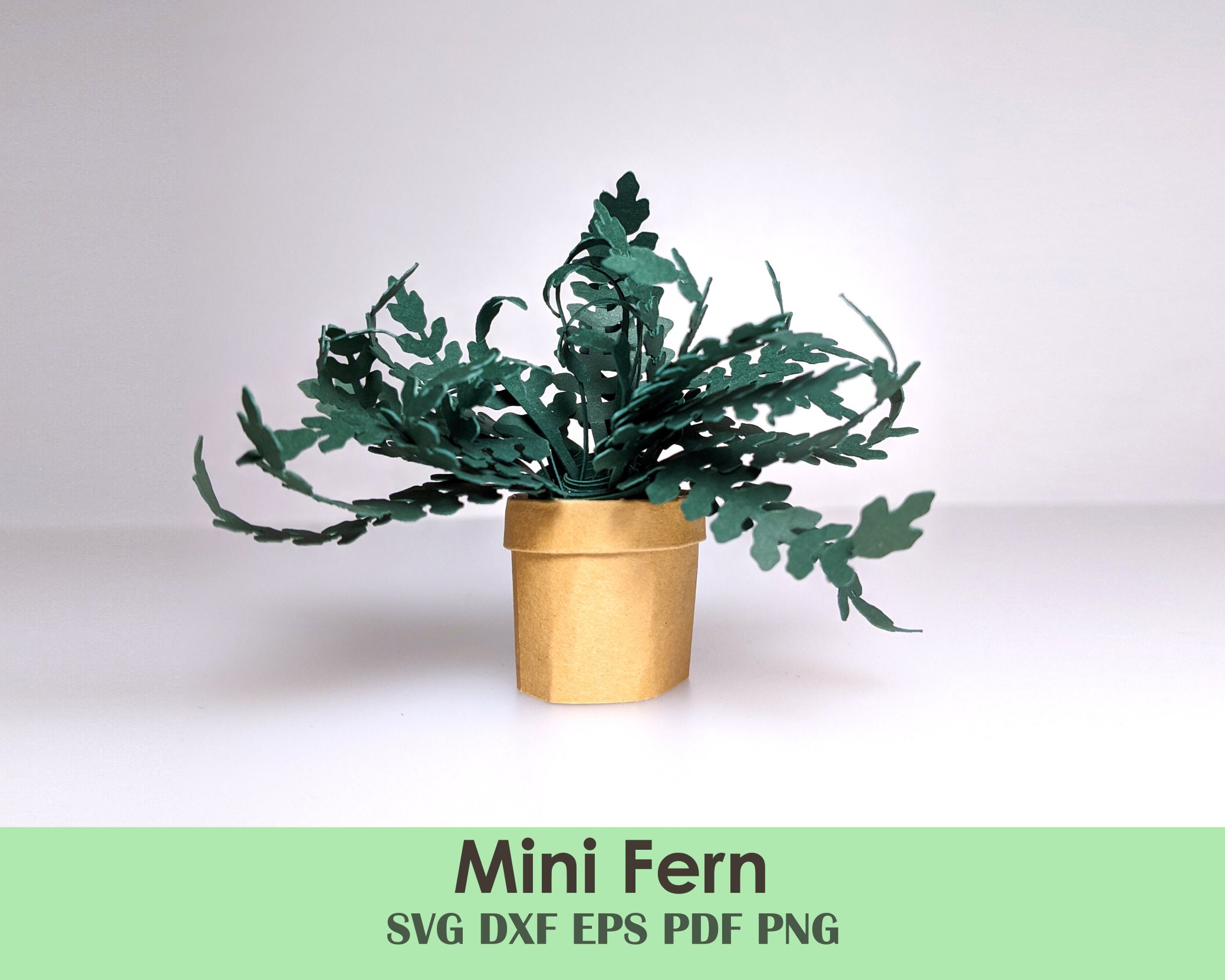 Rolled Fern Printable Template DIY | Papercraft House Plant for Cards ...