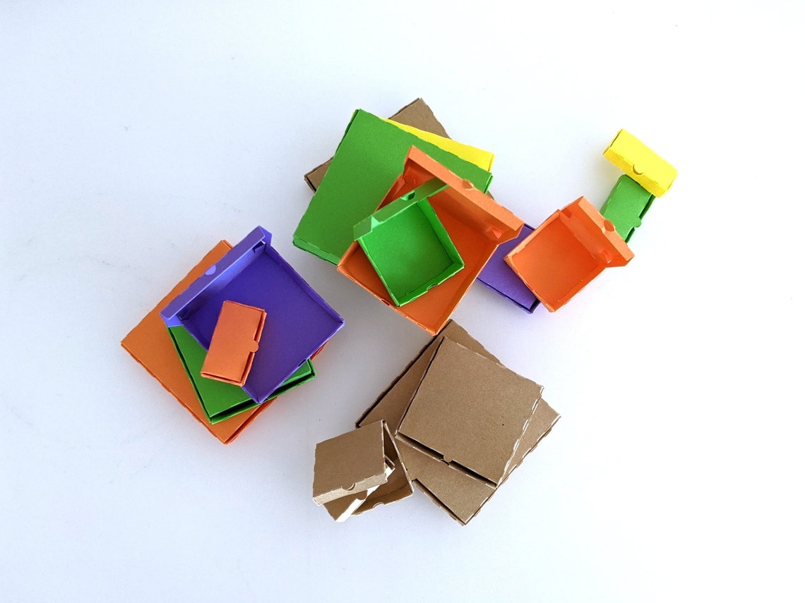 Mini Pizza Boxes Printable Template | DIY Favor Boxes | Dollhouse ...