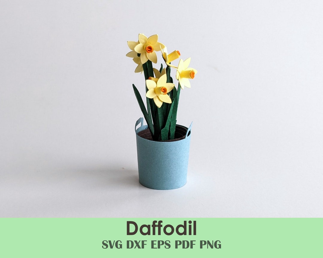 Paper Daffodil Template | SVG Cut File for Rolled Paper Flower ...