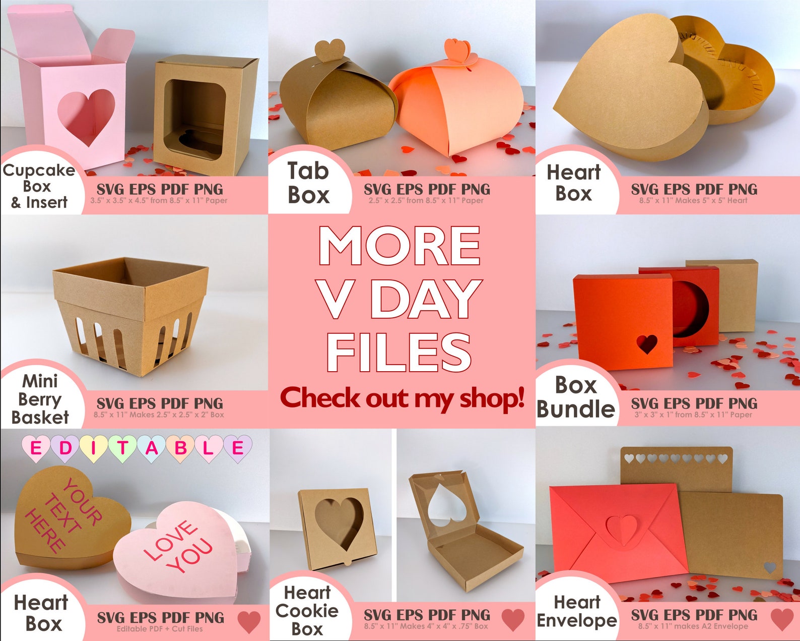 Heart Box Printable DIY Template for Gifts Kids Parties - Etsy