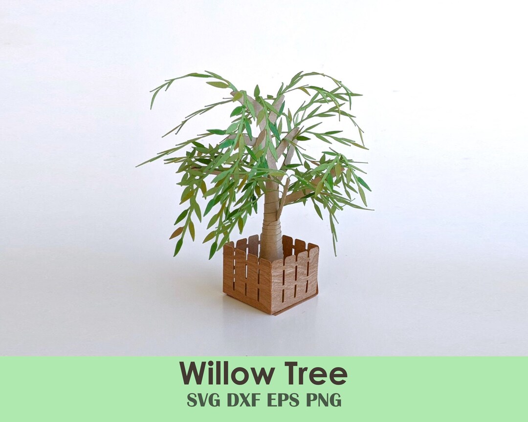 Willow Tree Papercraft Template | Mini Weeping Willow Tree DIY Kit for ...