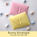 Bunny Envelope | Chubby Bunny Clasp Envelope, Self Sealing Papercraft ...