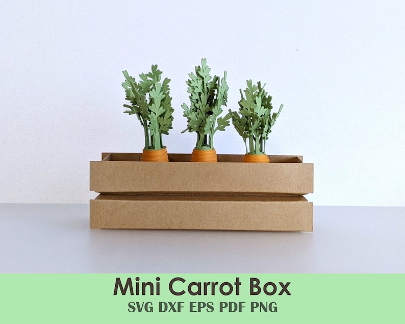 Mini Carrots and Garden Box DIY Template Rolled Papercraft - Etsy