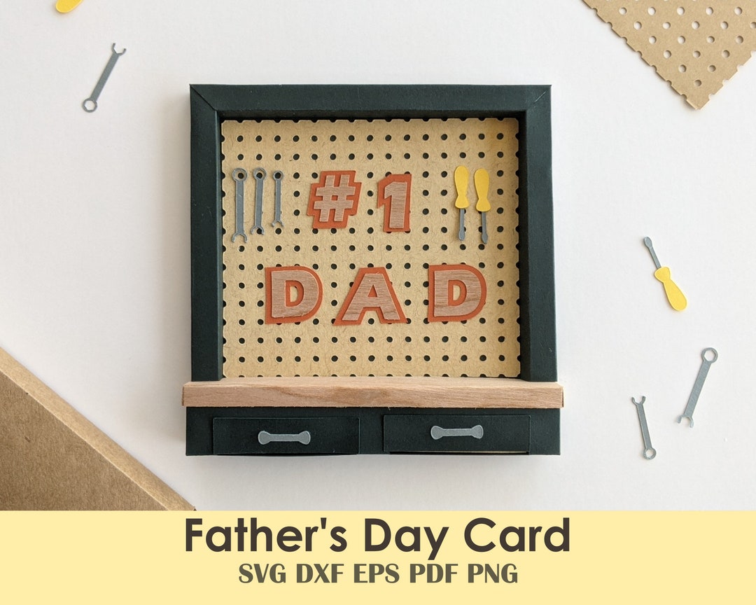 3D Tool Bench Shadow Box Card SVG | DIY Card Template for Cricut ...