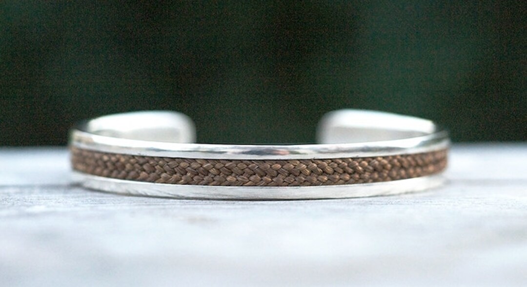 Custom Human Hair Cuff Bracelet, Gold Human Hair Cuff Bracelet,sterling ...