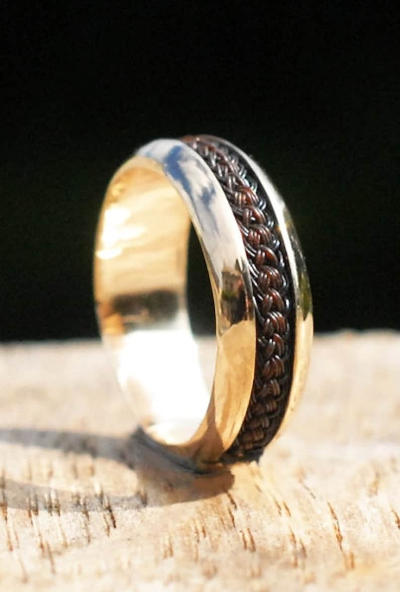 Custom Horsehair Ring, 9ct Gold Horsehair Ring,rose Gold Horse Hair ...