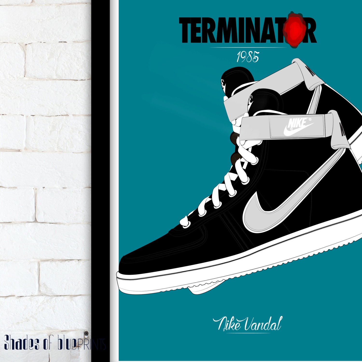 Terminator / Nike Vandal movie poster Giclée print 1985 | Etsy