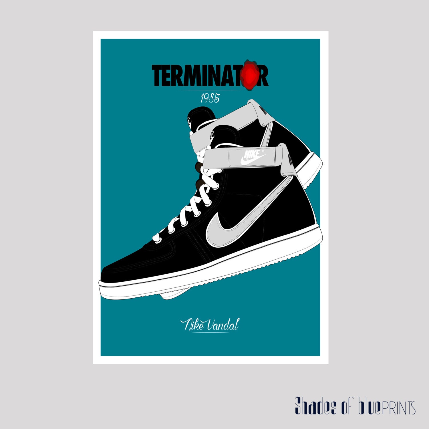 Terminator / Nike Vandal movie poster Giclée print 1985 | Etsy