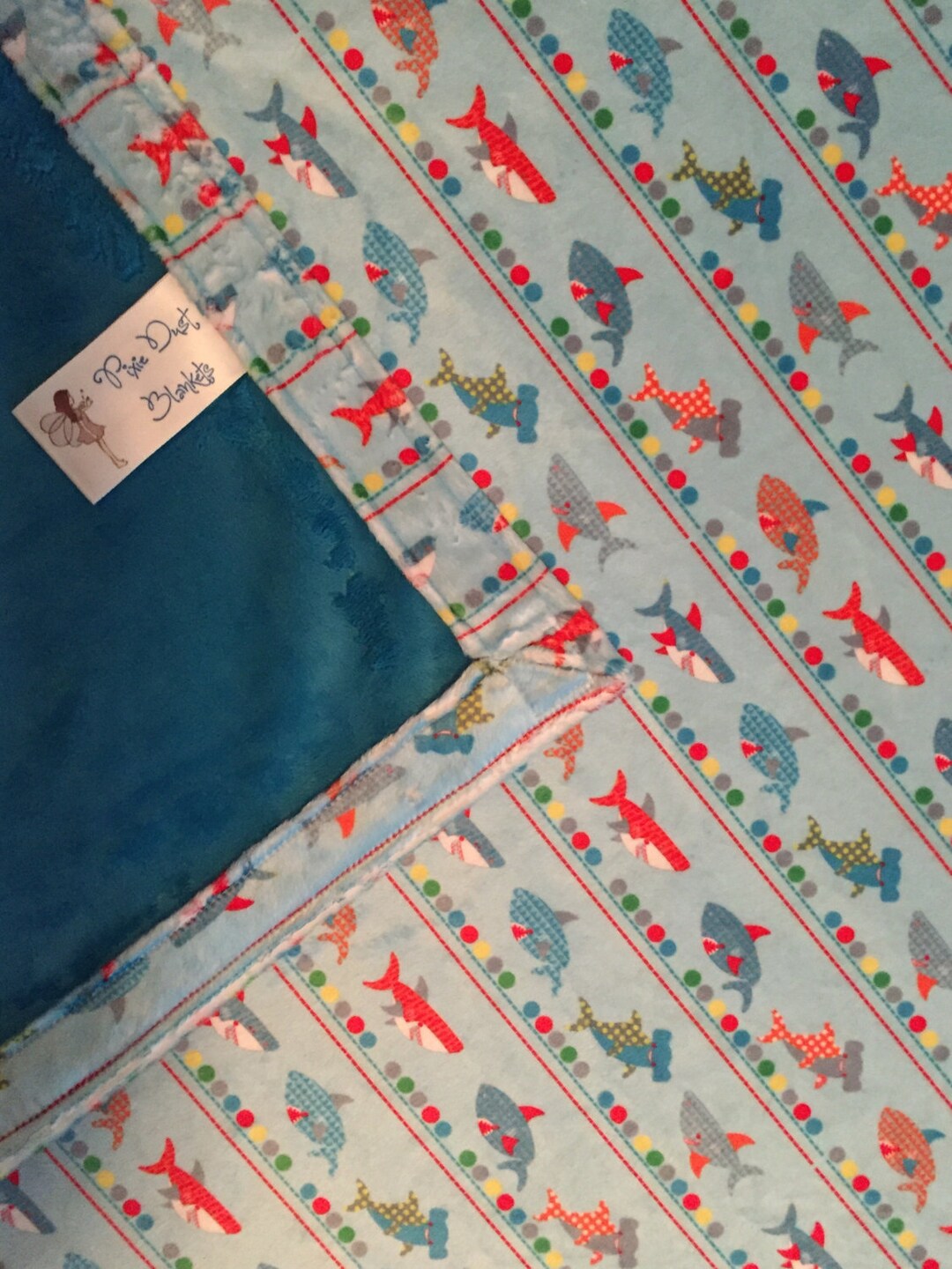 Preschool Minky Blanket, Sharks, Ocean, Swimming With the Sharks ...