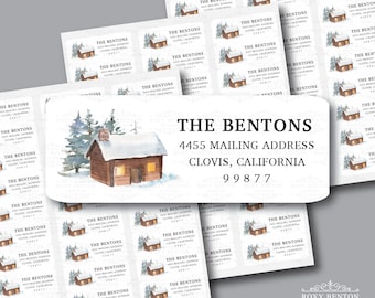 Christmas Return Address Labels Chevron Personalized Address Label Red ...