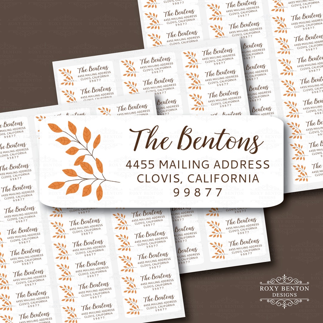 Autumn Branches, Fall, Adhesive Return Address Labels, Personalized ...