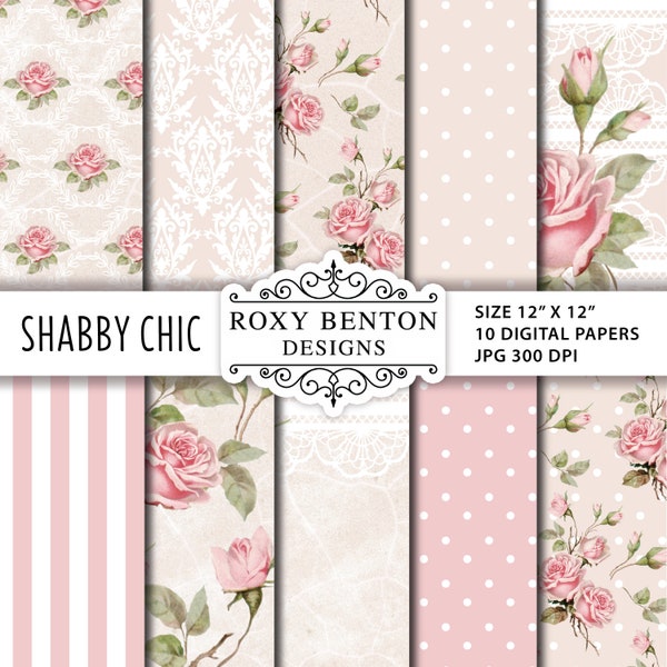 Roses Digital Paper - Etsy